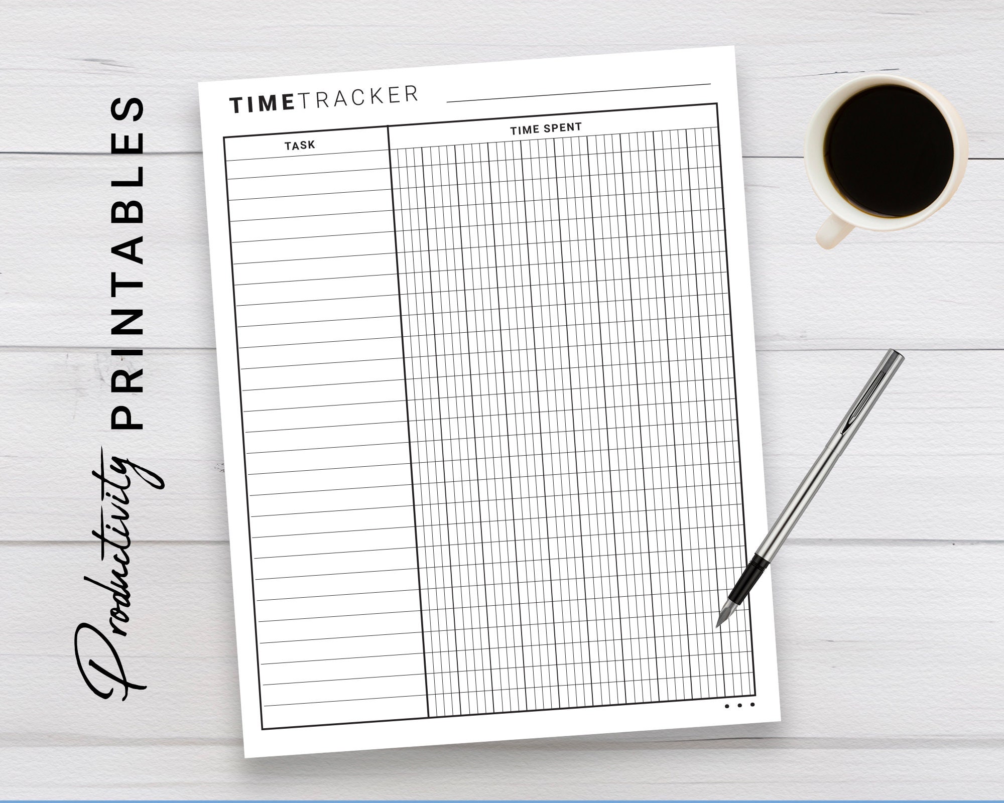 Time Tracker Printable PDF, Productivity Printable, Planner Printable ...