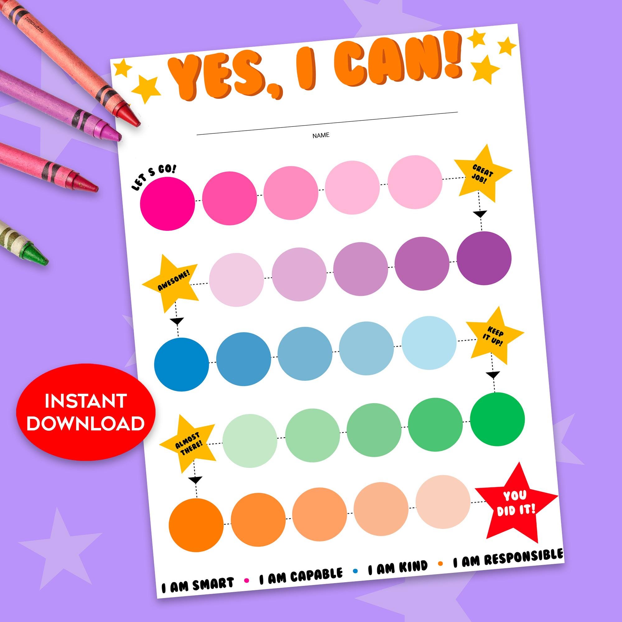 Printable Kids Reward Chart for Positive Reinforcement to Track ...