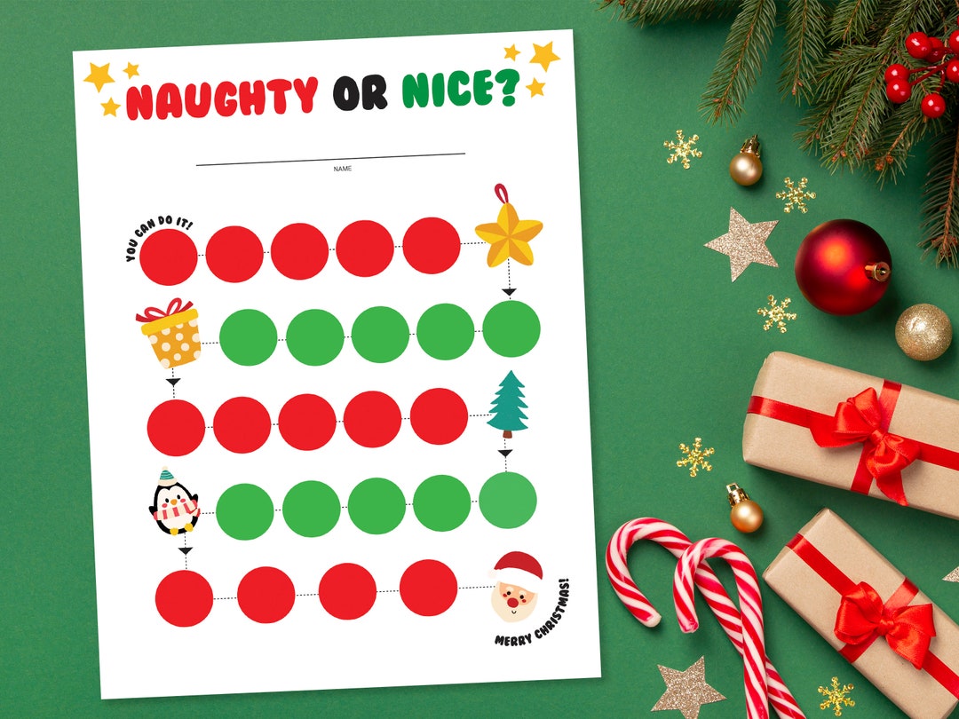 Naughty or Nice Reward Chart Christmas Reward Chart - Etsy
