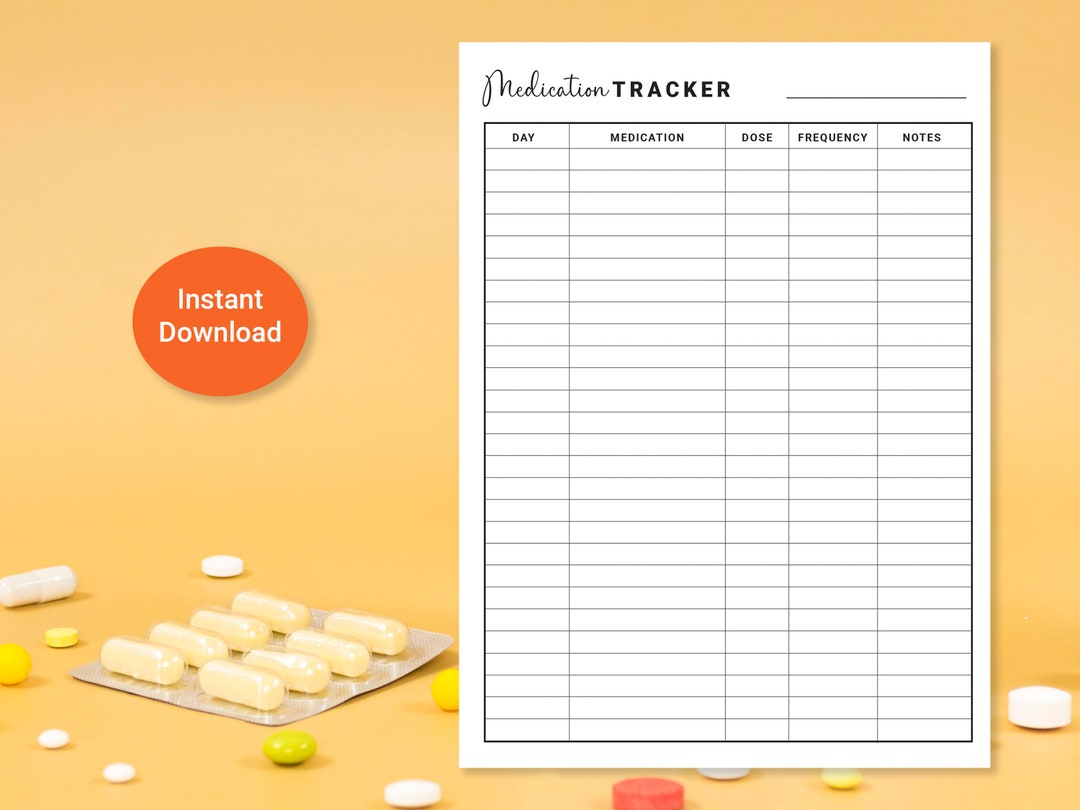 Medication Tracker, Dosage Tracker, Daily Medication List, Daily Meds ...