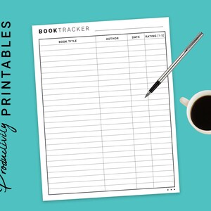 Book Tracker Productivity Printable PDF, Productivity, Printable, Happy ...