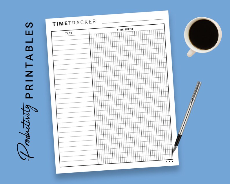 Time Tracker Printable PDF, Productivity Printable, Planner Printable ...