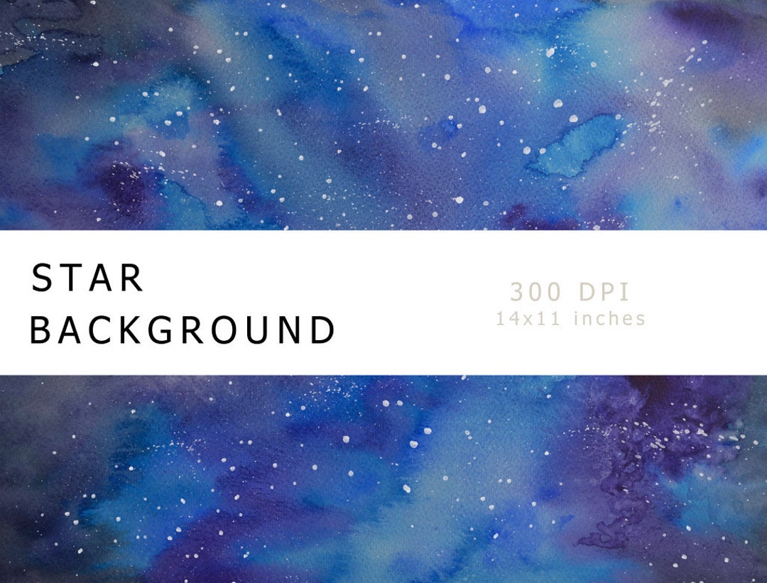 Watercolour Star Background Clip Art Digital Paper - Blue With Purple ...