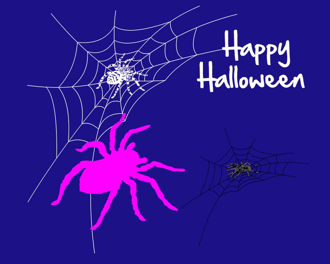 Halloween Spider Web Clip Art / Black Spider Clipart / Spiders Web Png ...