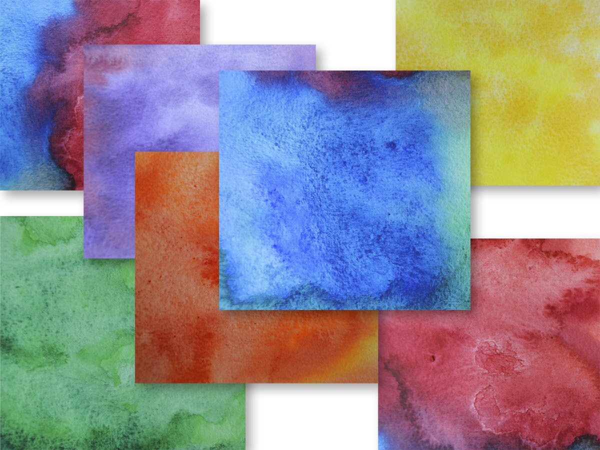 Watercolour 7 Color Background Clip Art Digital Paper - Blue Purple ...