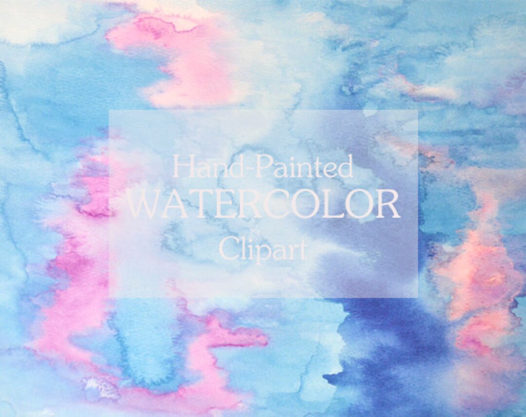 Clip Art Watercolor Background Clip Art, Instant Download Pink and Blue ...