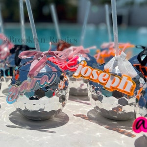 Double Layered Party Name Tags . Decorative Drink Tags . Name Tags ...