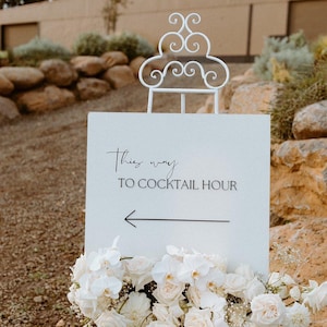 Wedding Directional Sign, Wedding Sign, Cocktail Hour Sign, Modern ...