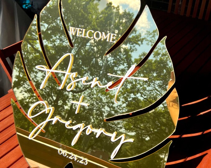 Custom Acrylic Wedding Welcome Sign / Tropical / Welcome to Our ...