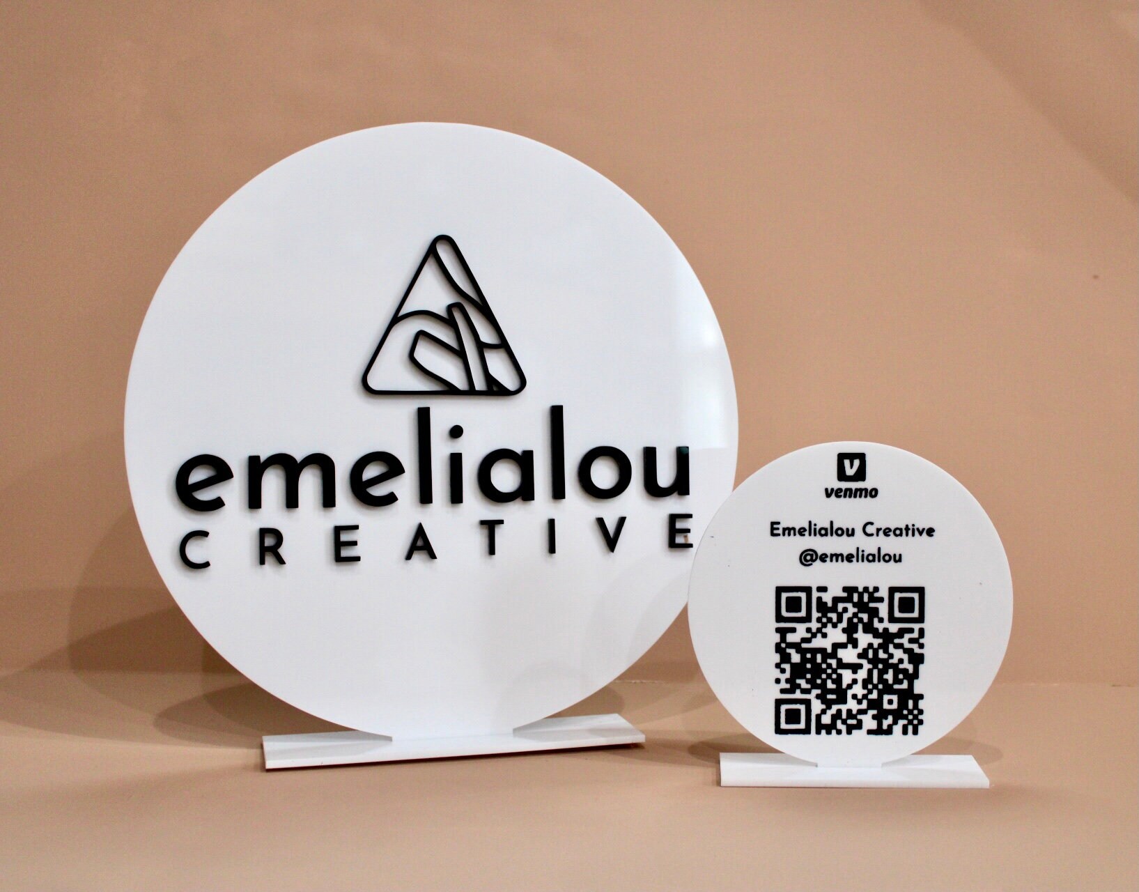 Round Business LOGO Sign With Stand Business Shop Sign | Etsy