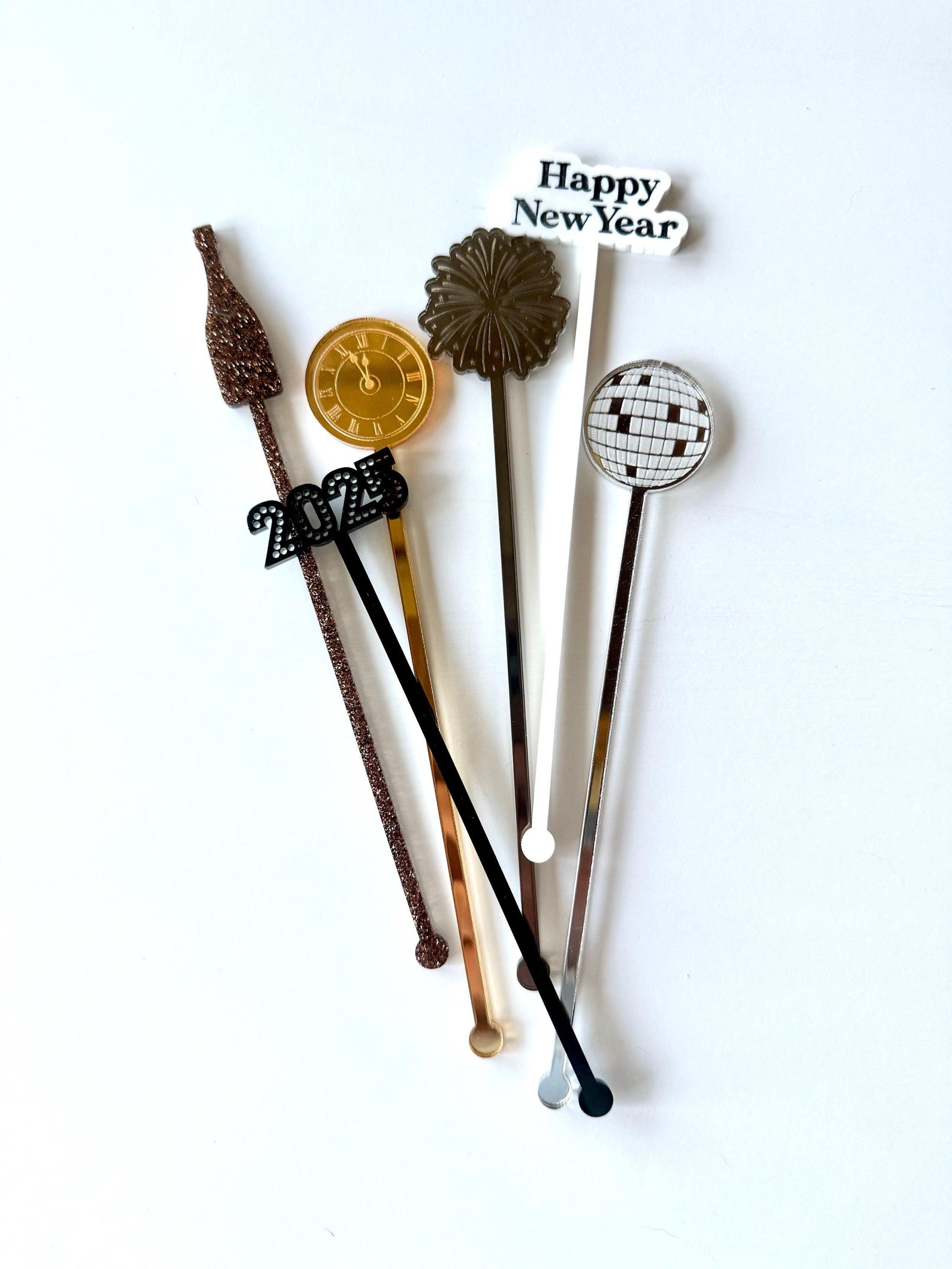 Pack of 12 New Years Stirrers | New Years Stir Sticks | 2026 Drink ...