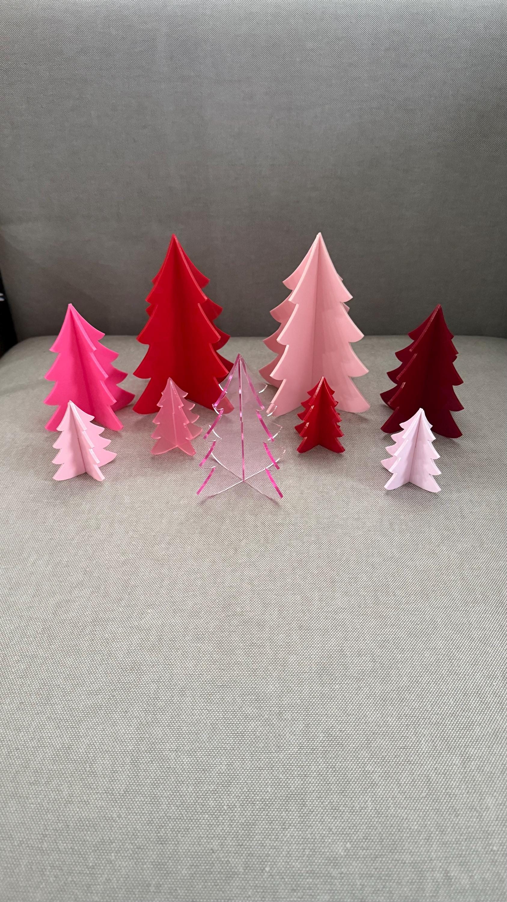 Pack of 9 Acrylic Trees | 3D Standing Tree Decorations | Modern Trees ...