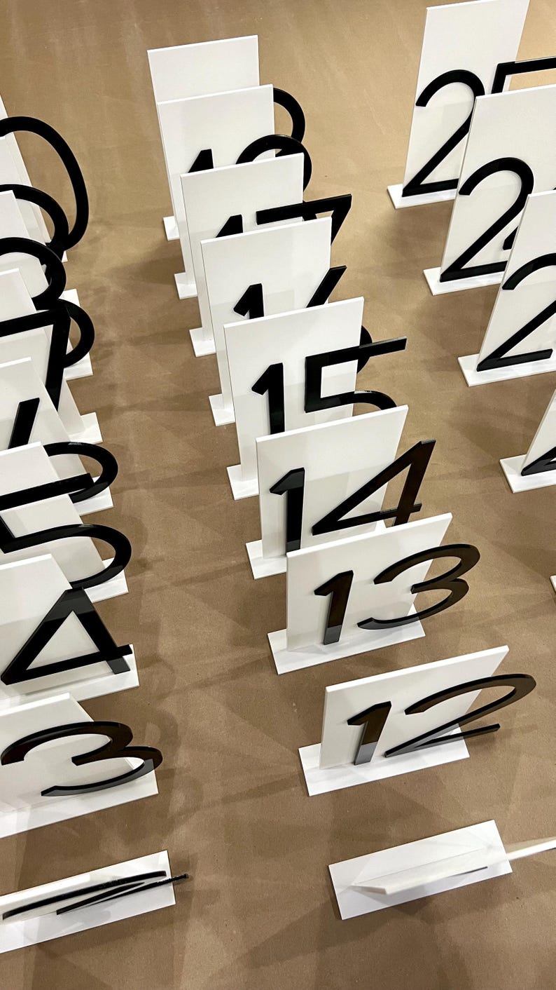 Modern Table Number, 3D Table Numbers, Acrylic Table Number Signs ...