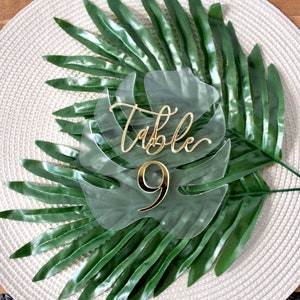 Monstera Leaf Table Number Tropical Table Number Hand - Etsy