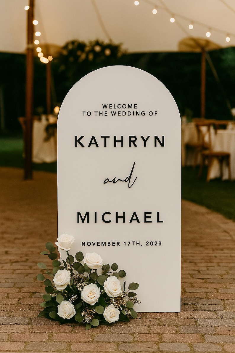 Arch Wedding Welcome Sign, Wedding Sign, Neutral Wedding Sign, Modern ...