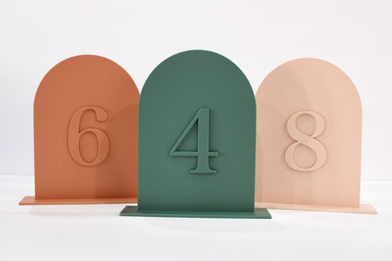 Arch Table Number Modern Arched Table Number Acrylic Table - Etsy