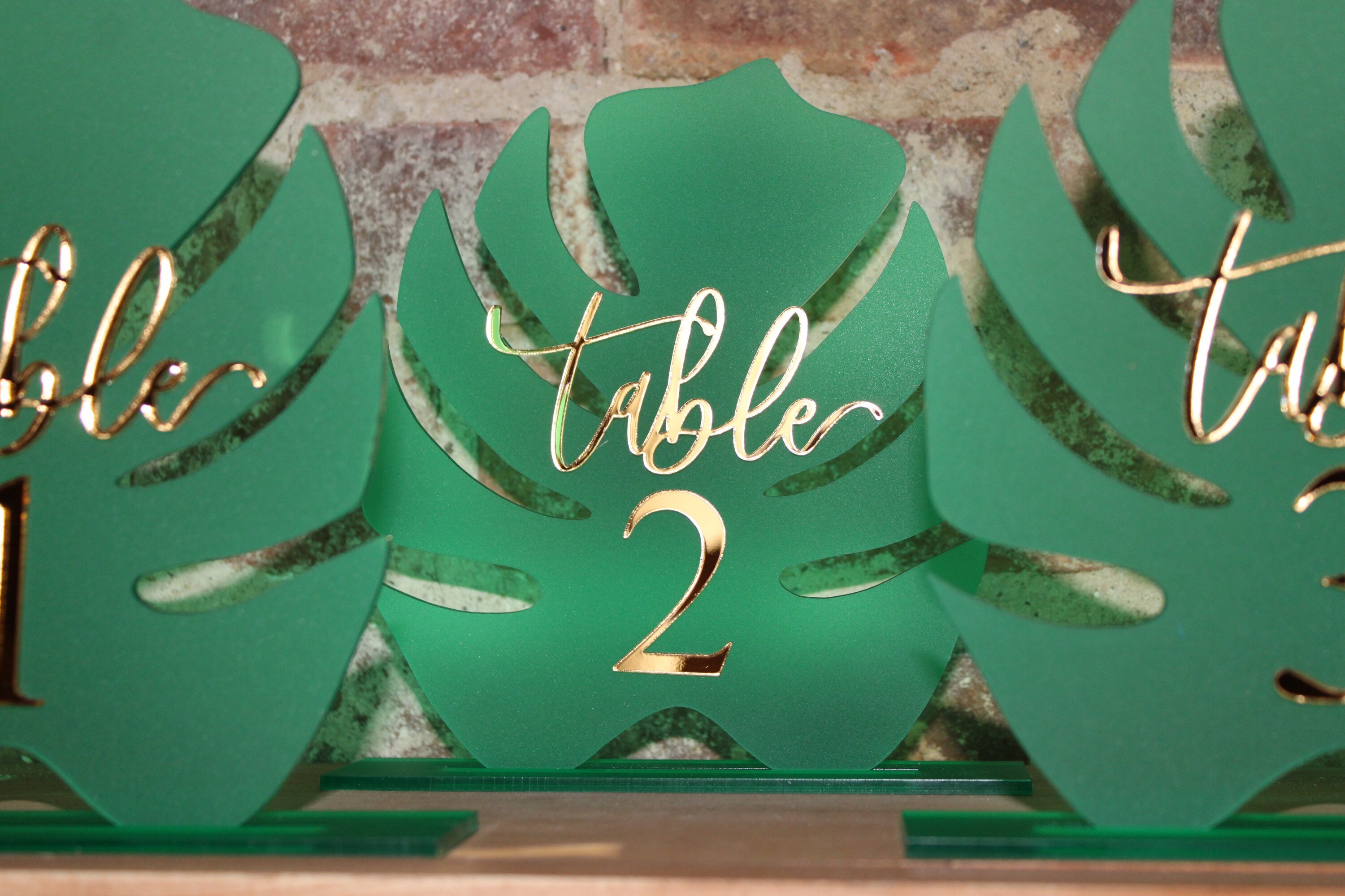 Monstera Leaf Table Number Tropical Table Number Hand - Etsy