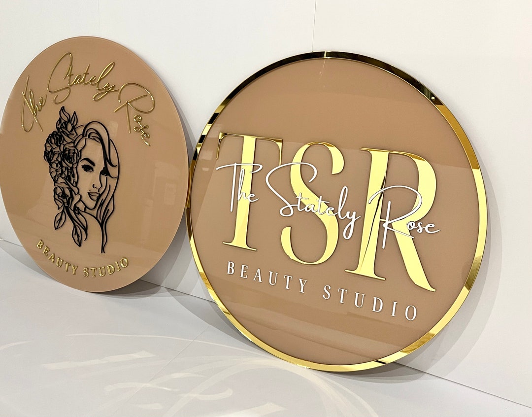 Round Business LOGO Sign • Business Shop Sign • Round Business Sign ...