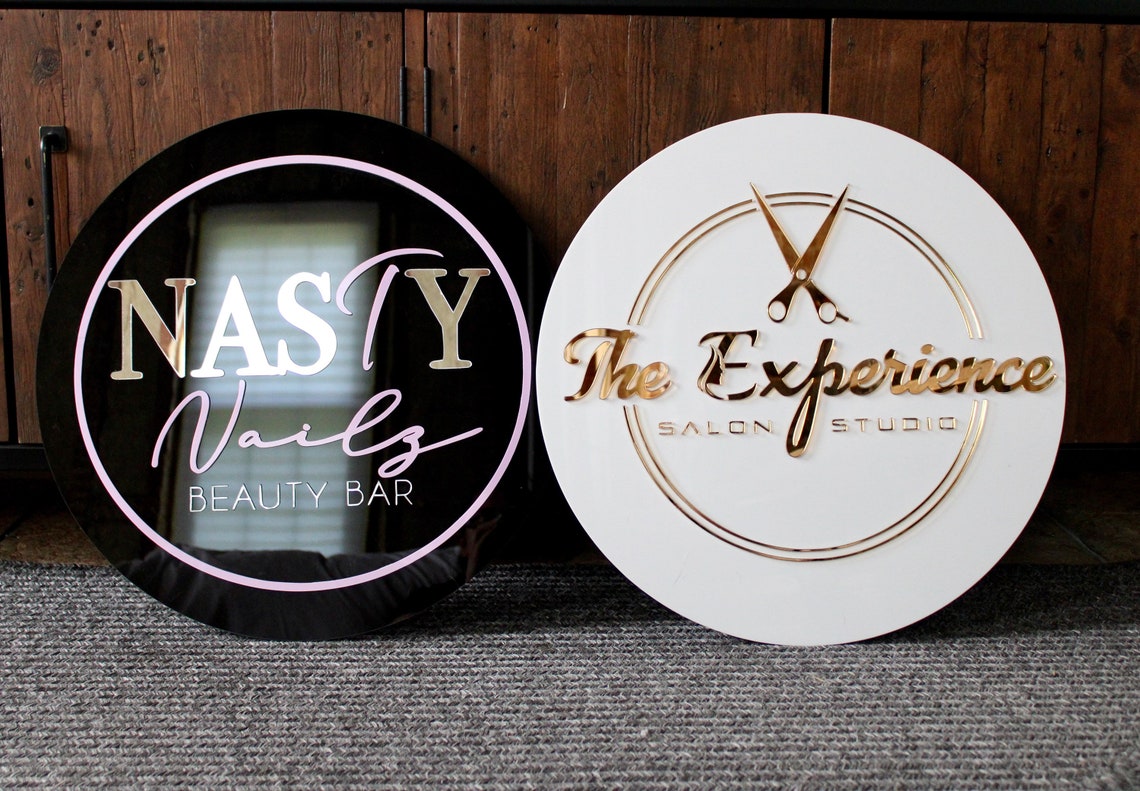 Round Business LOGO Sign Business Shop Sign Round Business | Etsy