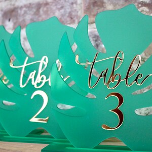 Monstera Leaf Table Number Tropical Table Number Hand - Etsy