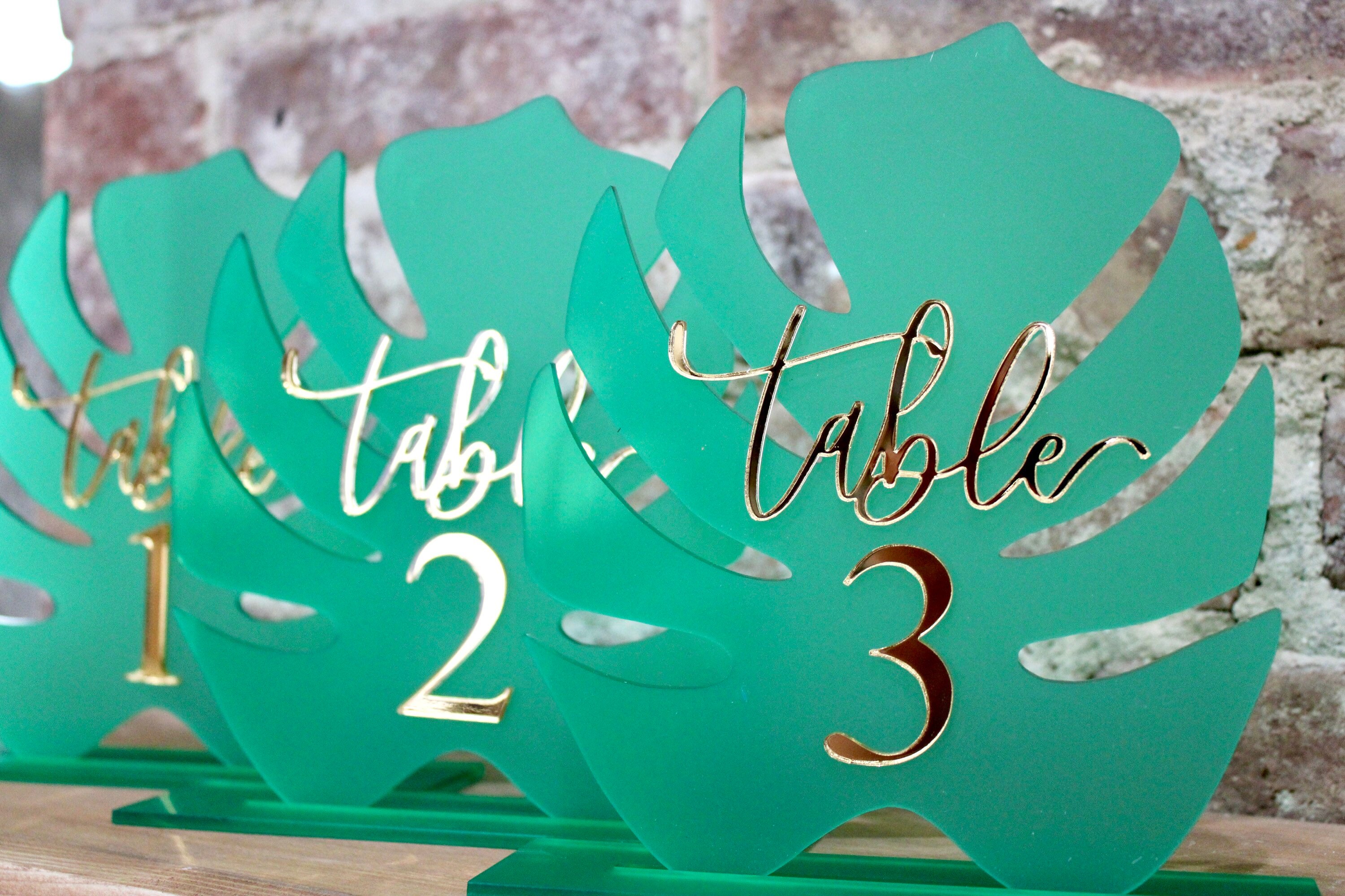 Monstera Leaf Table Number Tropical Table Number Hand - Etsy