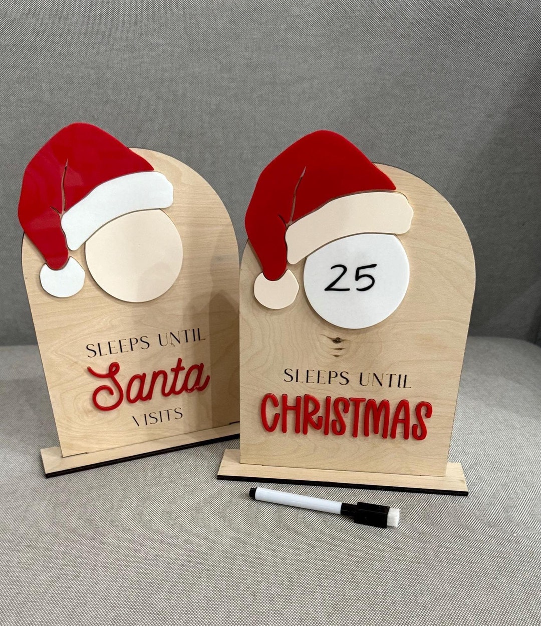Christmas Countdown Sign | Sleeps Until Santa Visits | Christmas Decor ...