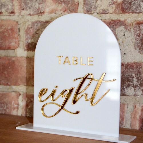 Arch Table Number Modern Arched Table Number Acrylic Table - Etsy