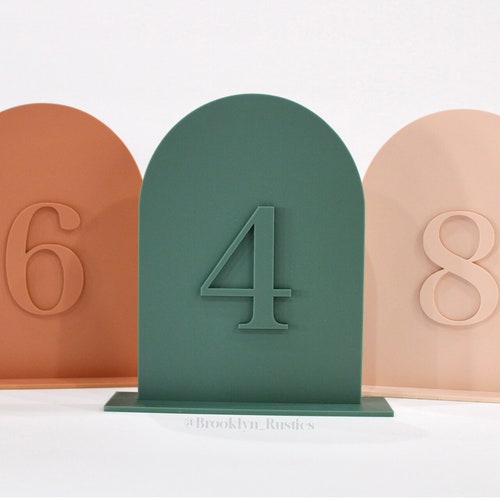 Arch Table Number Modern Arched Table Number Acrylic Table - Etsy