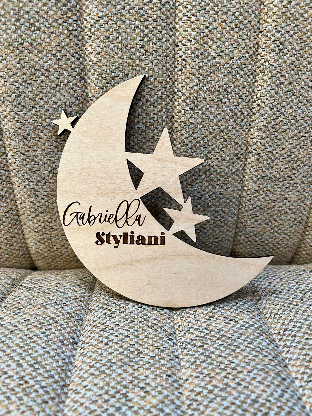 Moon & Stars Baby Announcement Sign | Personalized Baby Name Sign ...