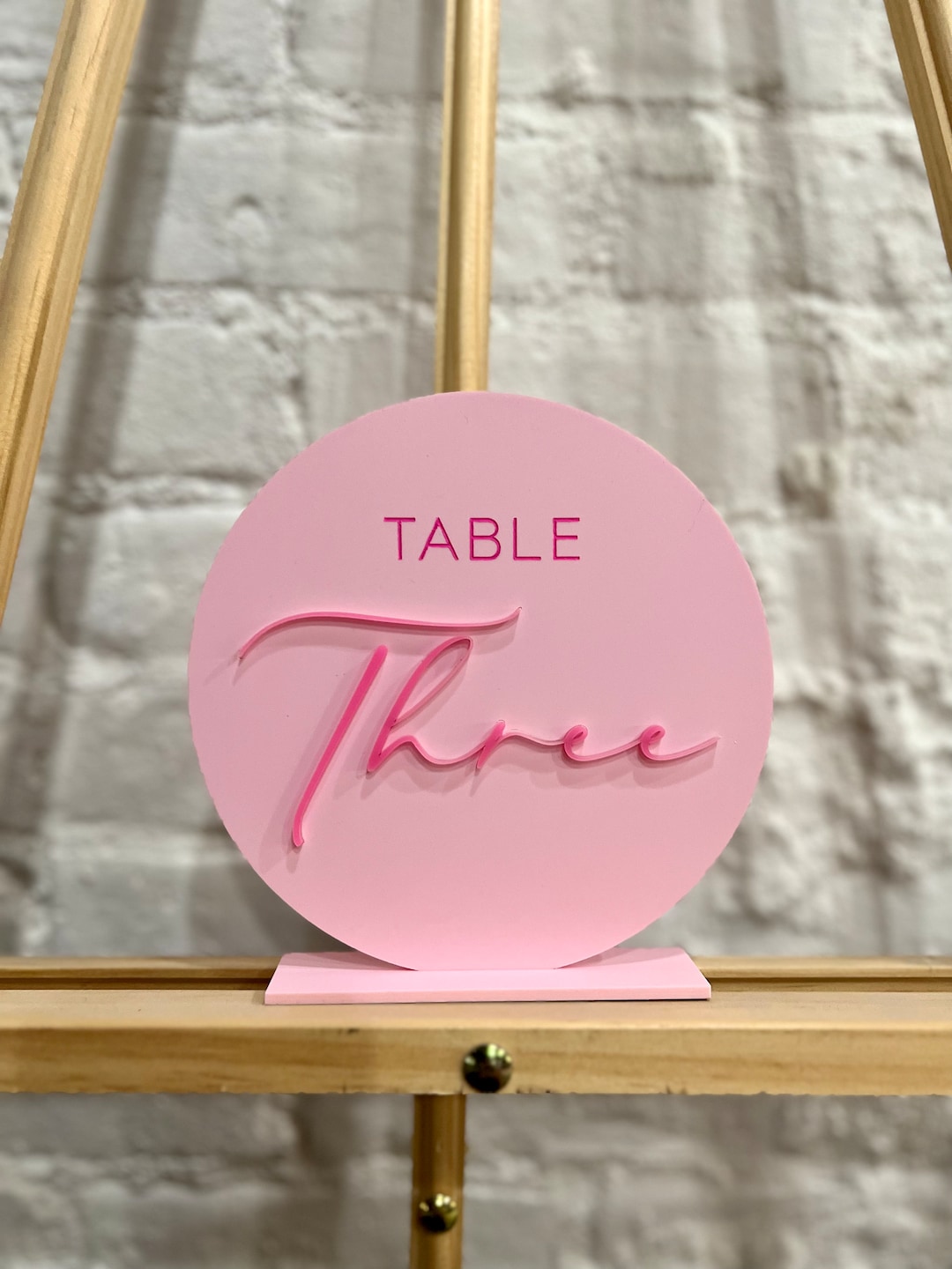 Round Pink Table Number • Pink Table Number • Theme Table Number ...