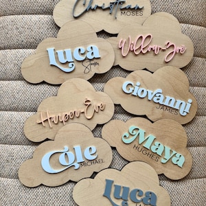 Cloud Baby Name Announcement Sign | Personalized Baby Name Plaque ...