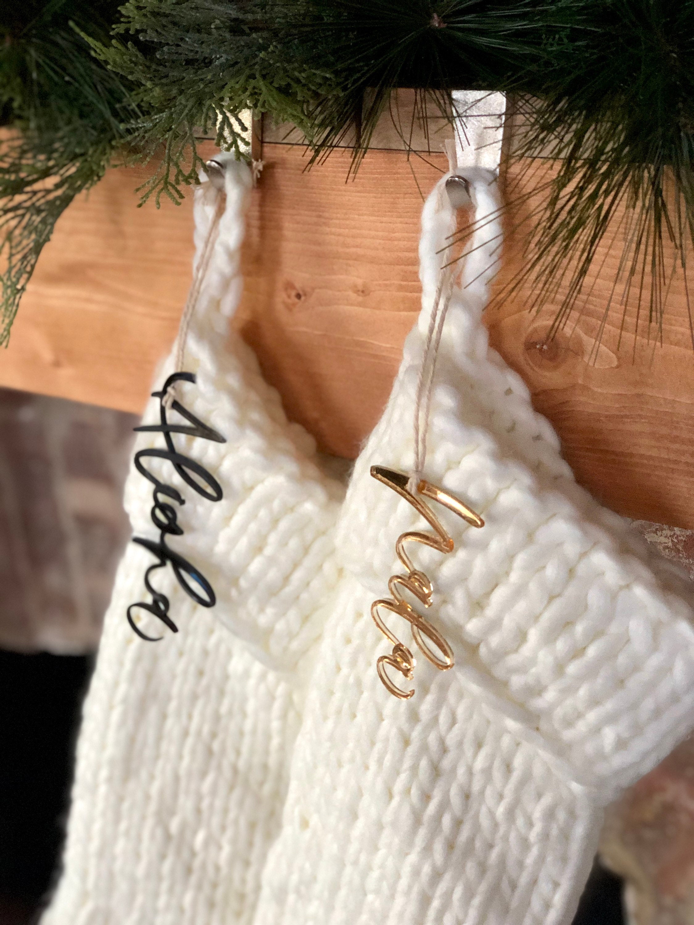 Laser Cut Stocking Tags • Acrylic Name Tags • Gold Stocking Tags ...