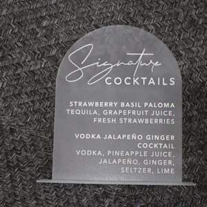 Signature Cocktails Sign • Modern Bar Sign • Drink Sign • Wedding Sign ...