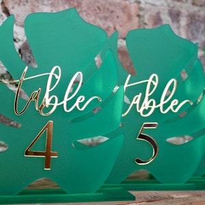 Monstera Leaf Table Number Tropical Table Number Hand | Etsy