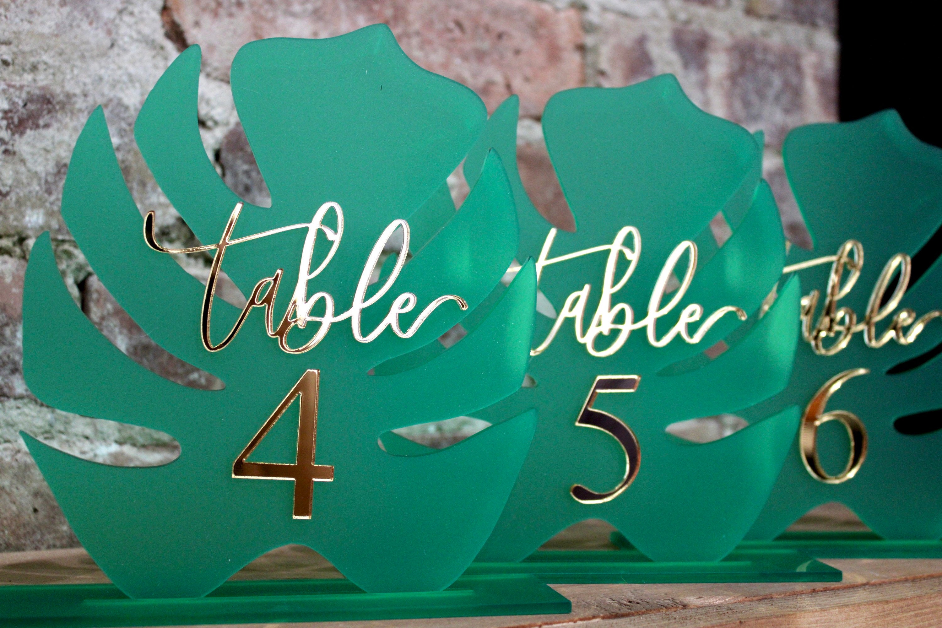 Monstera Leaf Table Number Tropical Table Number Hand | Etsy