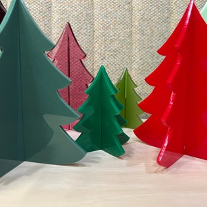 Pack of 9 Acrylic Trees | 3D Standing Tree Decorations | Modern Trees ...