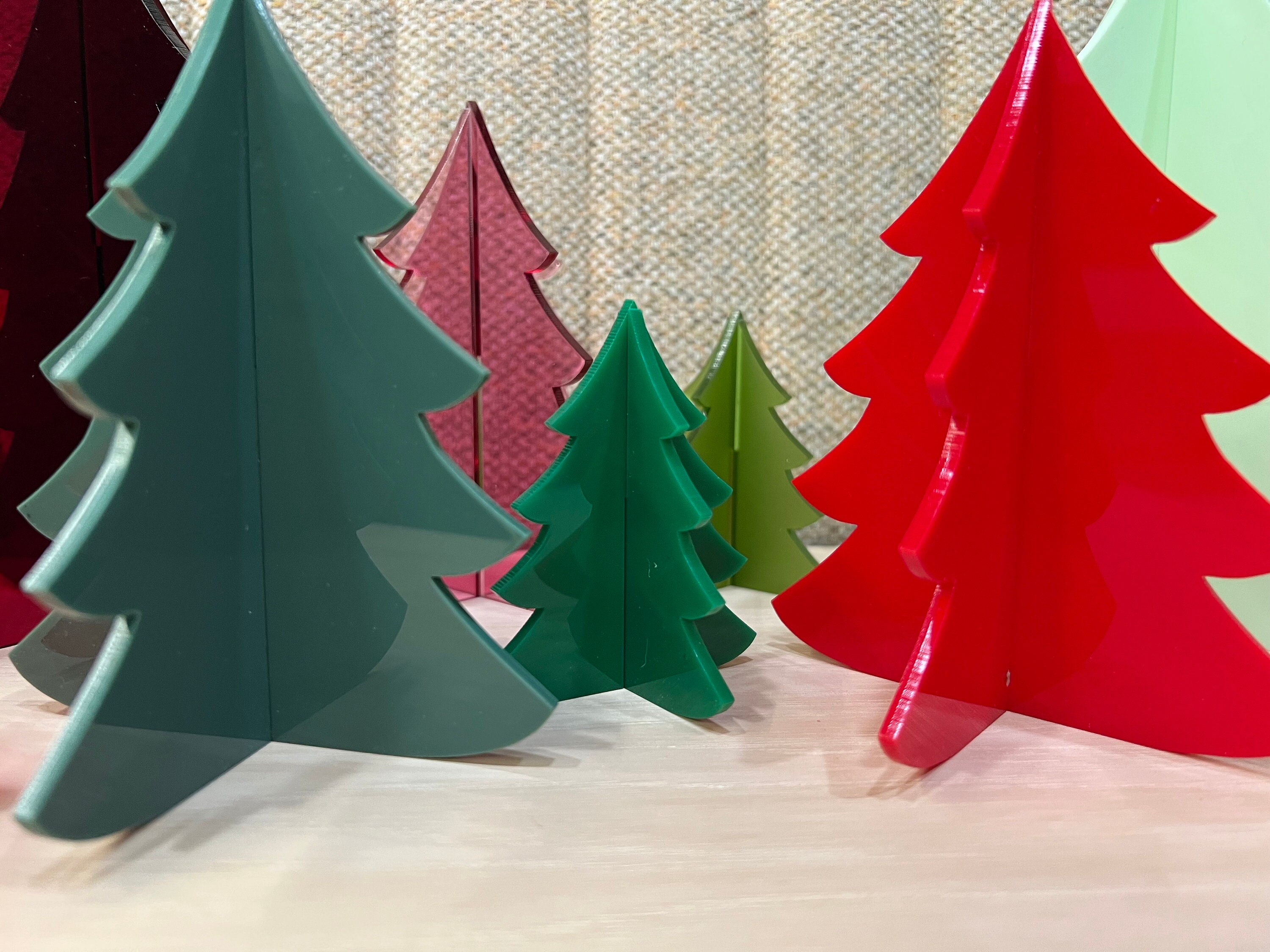 Pack of 9 Acrylic Trees | 3D Standing Tree Decorations | Modern Trees ...