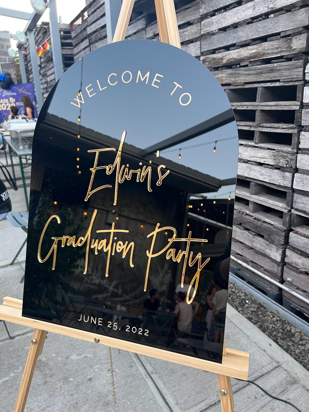 Graduation Party Welcome Sign . Party Decor . Gold Mirror 3D Acrylic ...