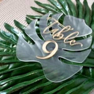Monstera Leaf Table Number Tropical Table Number Hand - Etsy