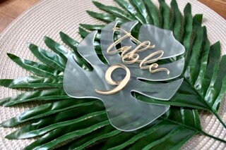 Monstera Leaf Table Number Tropical Table Number Hand - Etsy