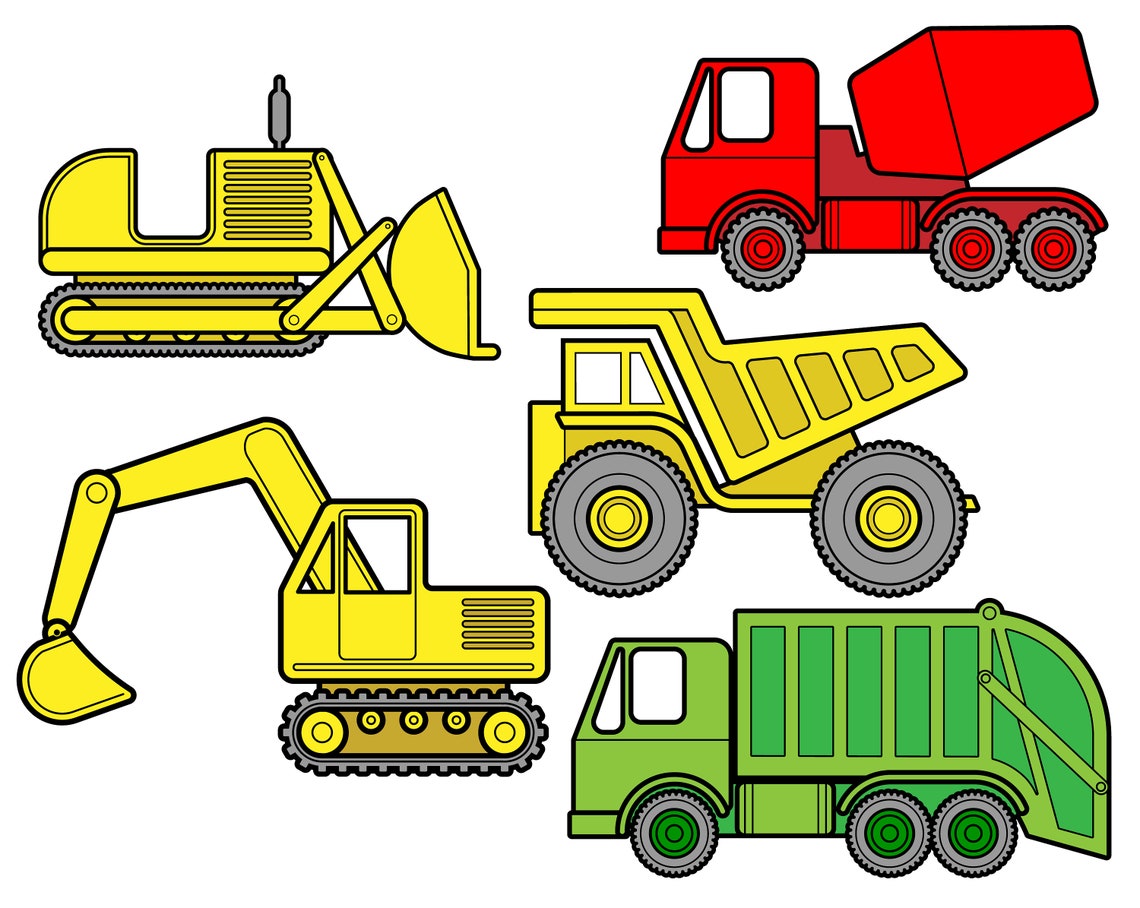 Construction Vehicles SVG Bulldozer Digger Earthmover Cement - Etsy