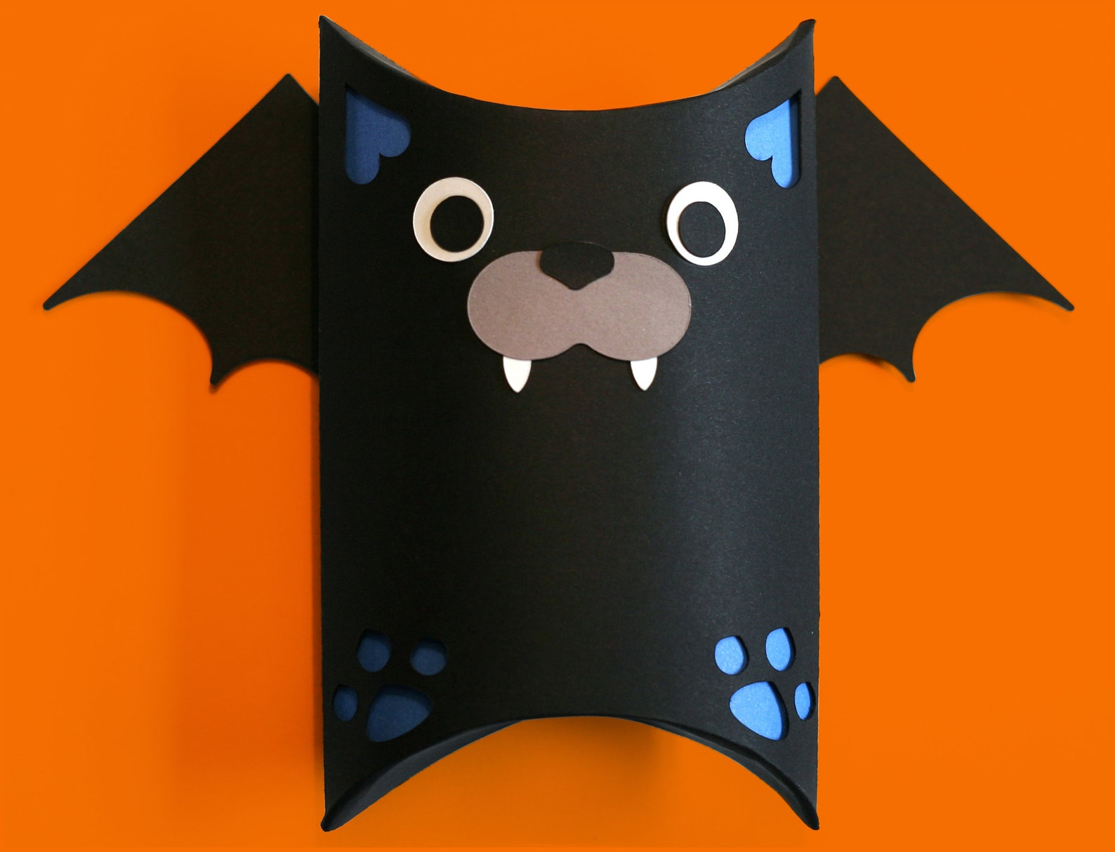 Cute Bat Gift Box SVG for Cricut, Halloween Party Favor Pillow Box ...