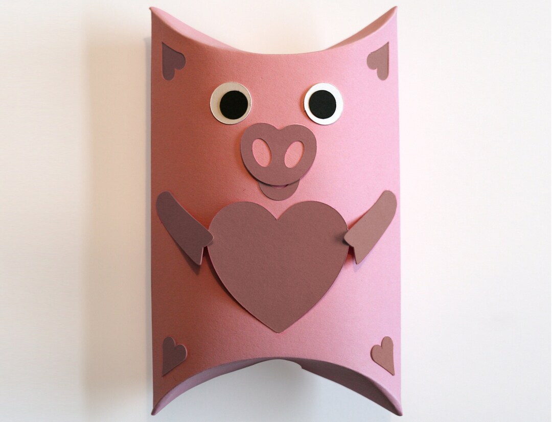 Flying Pig Gift Box SVG for Cricut, Farmyard Theme Party Favor Pillow ...