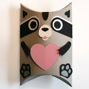 Cute Raccoon Gift Box SVG for Cricut, Woodland Theme Party Favor Pillow ...