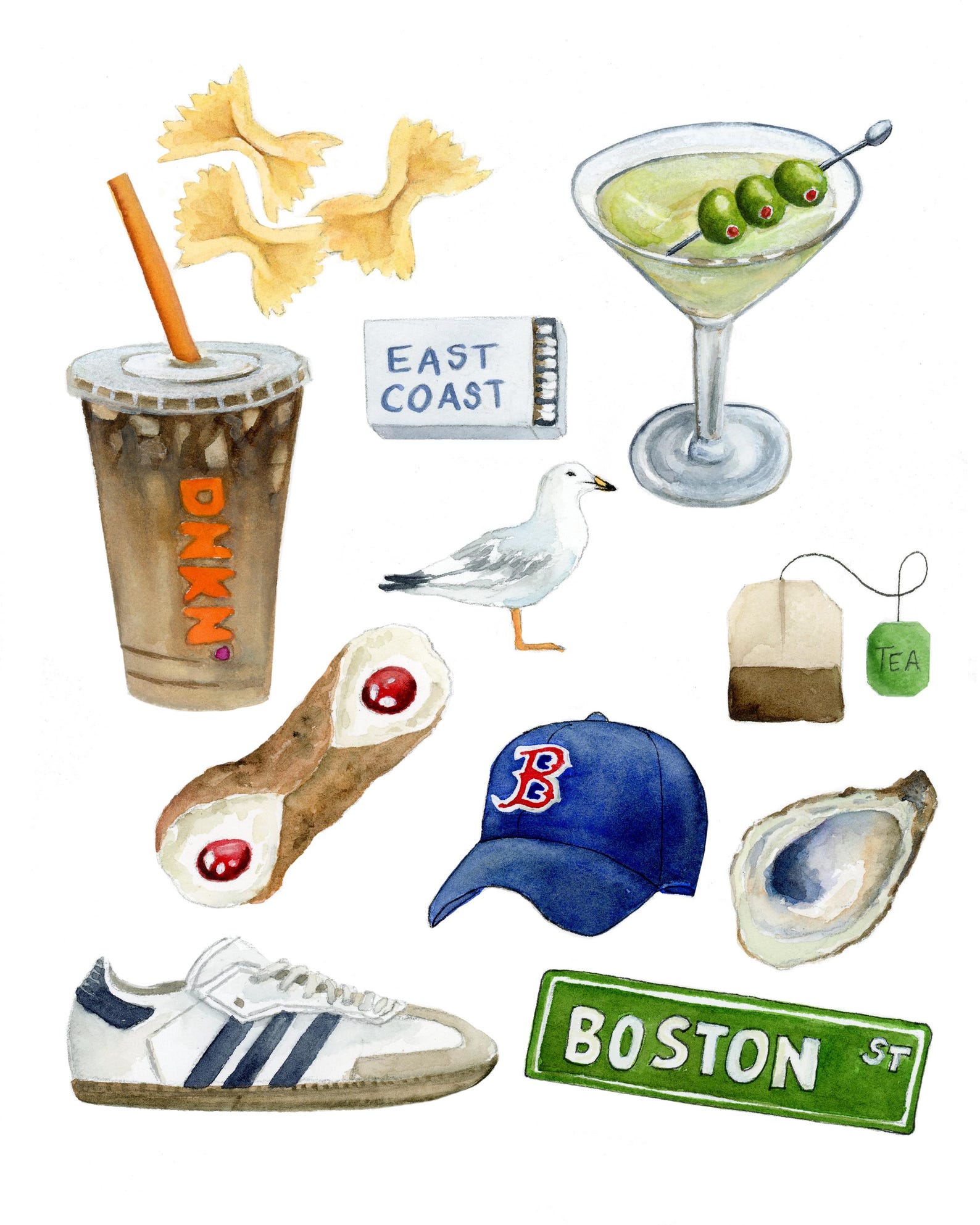 Boston Illustration Watercolor Painting, Travel Illustration - Etsy
