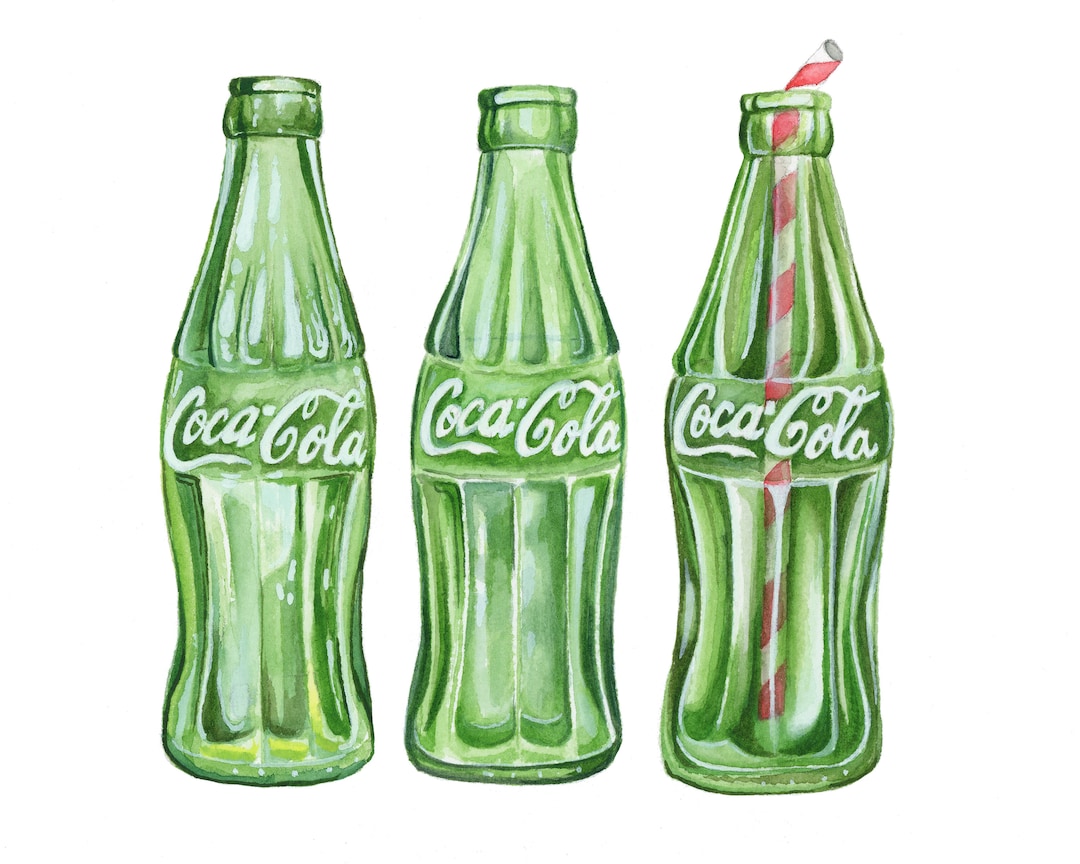 Old Fashioned Soda Bottle Still Life Watercolor Illustration - Etsy