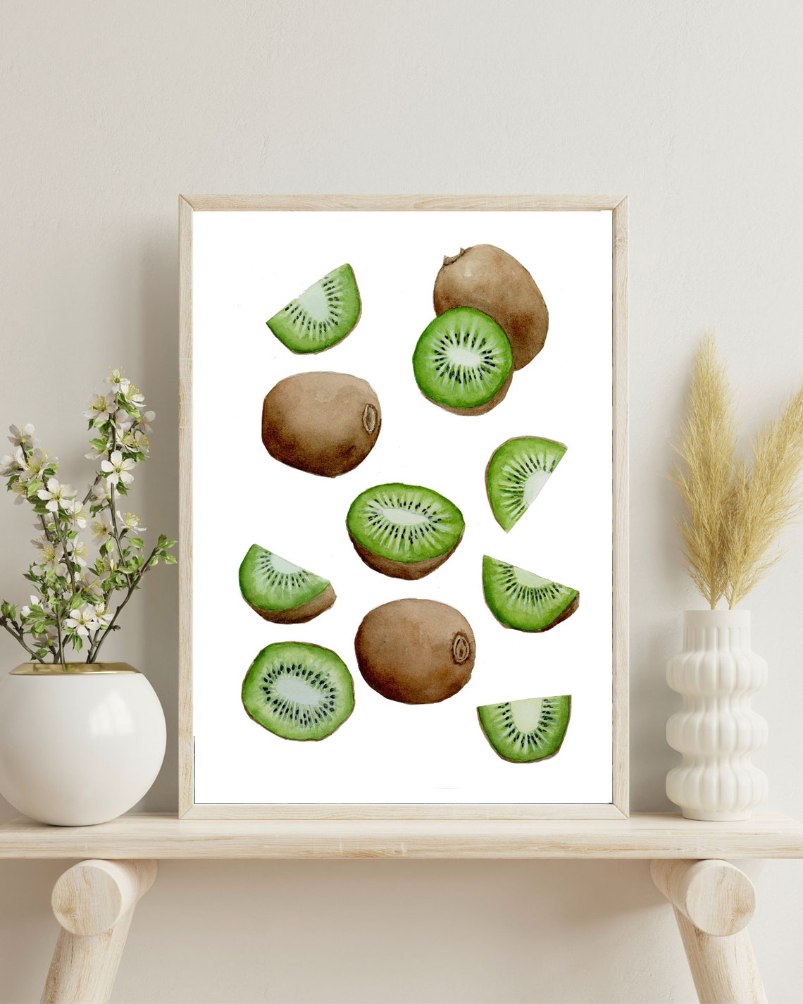 Kiwi Illustration Print, Watercolor Painting, Fruit Wall Art, Kiwi Art ...