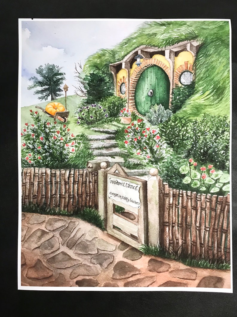 Bag End Print Watercolor Painting Fantasy Art Multiple | Etsy