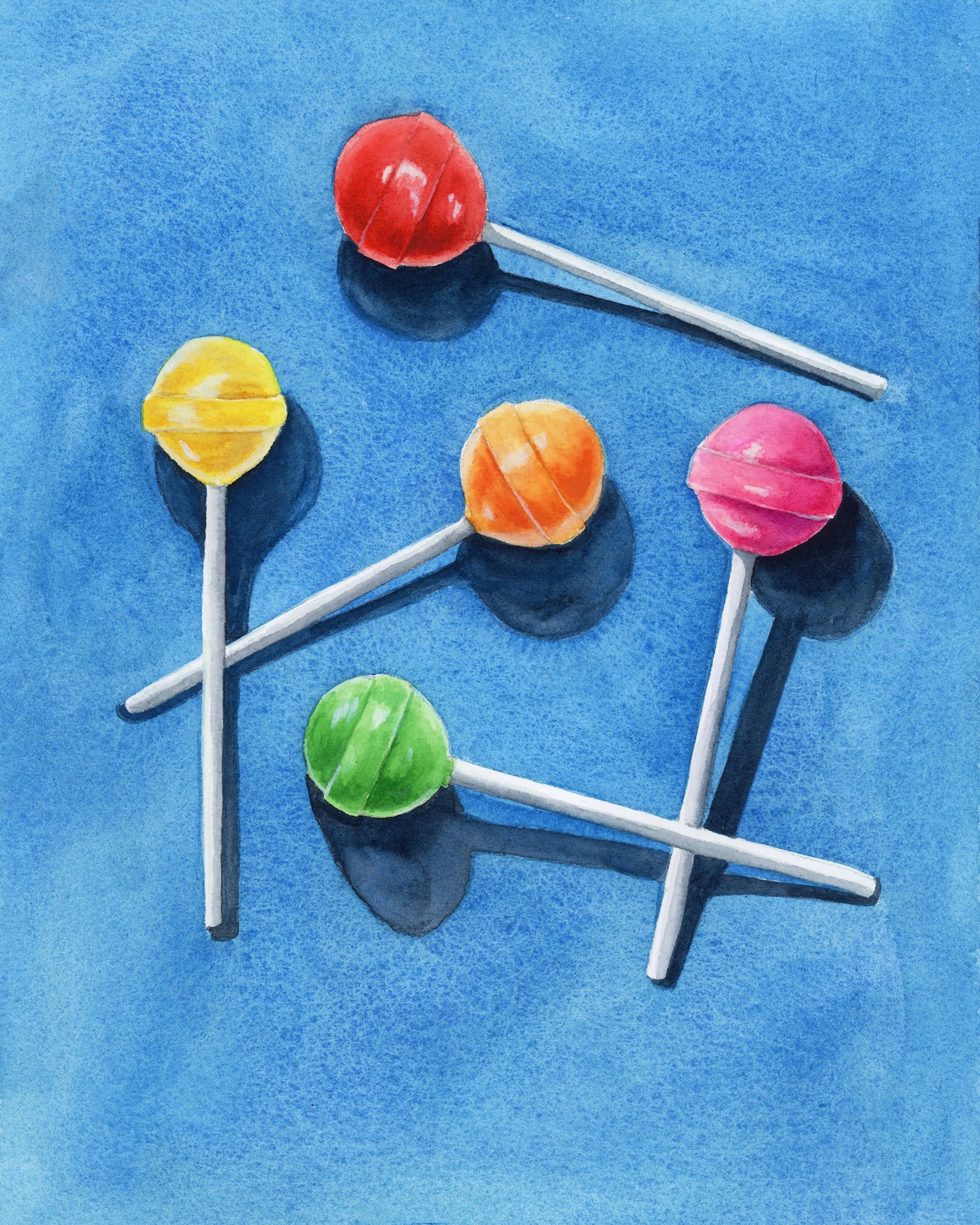 Lollipops Watercolor Print, Pop Art Candy Wall Decor - Etsy