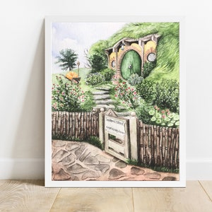 Bag End Print, Watercolor Painting, Fantasy Art, Multiple Sizes ...